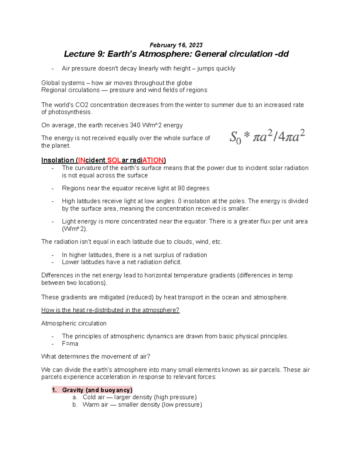 EE107 Spring'23 Lecture 10 - February 16, 2023 Lecture 9: Earth’s Atmosphere: General ...