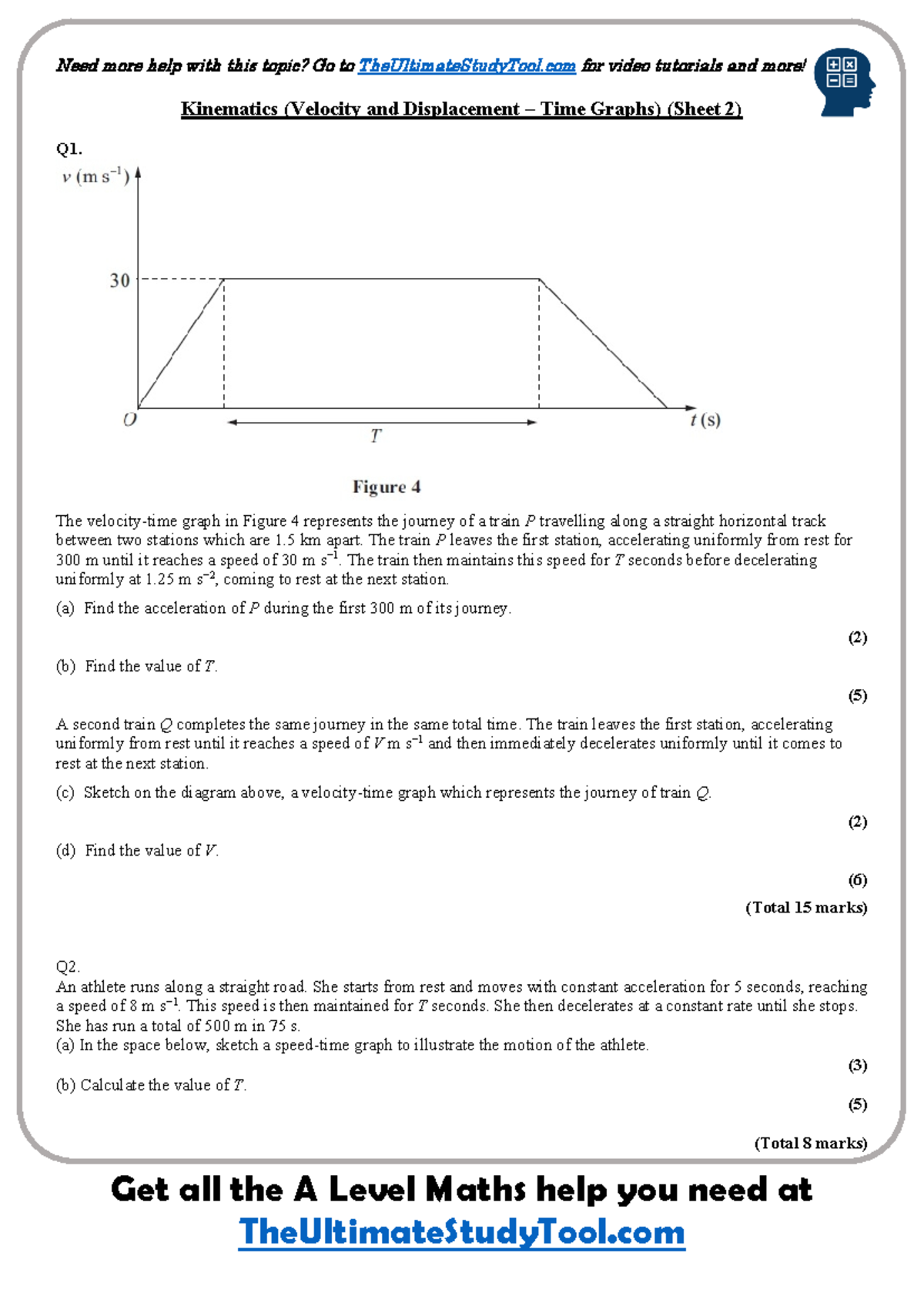 Y1 mech kinematics velocity and displacement time graphs e - Get all ...