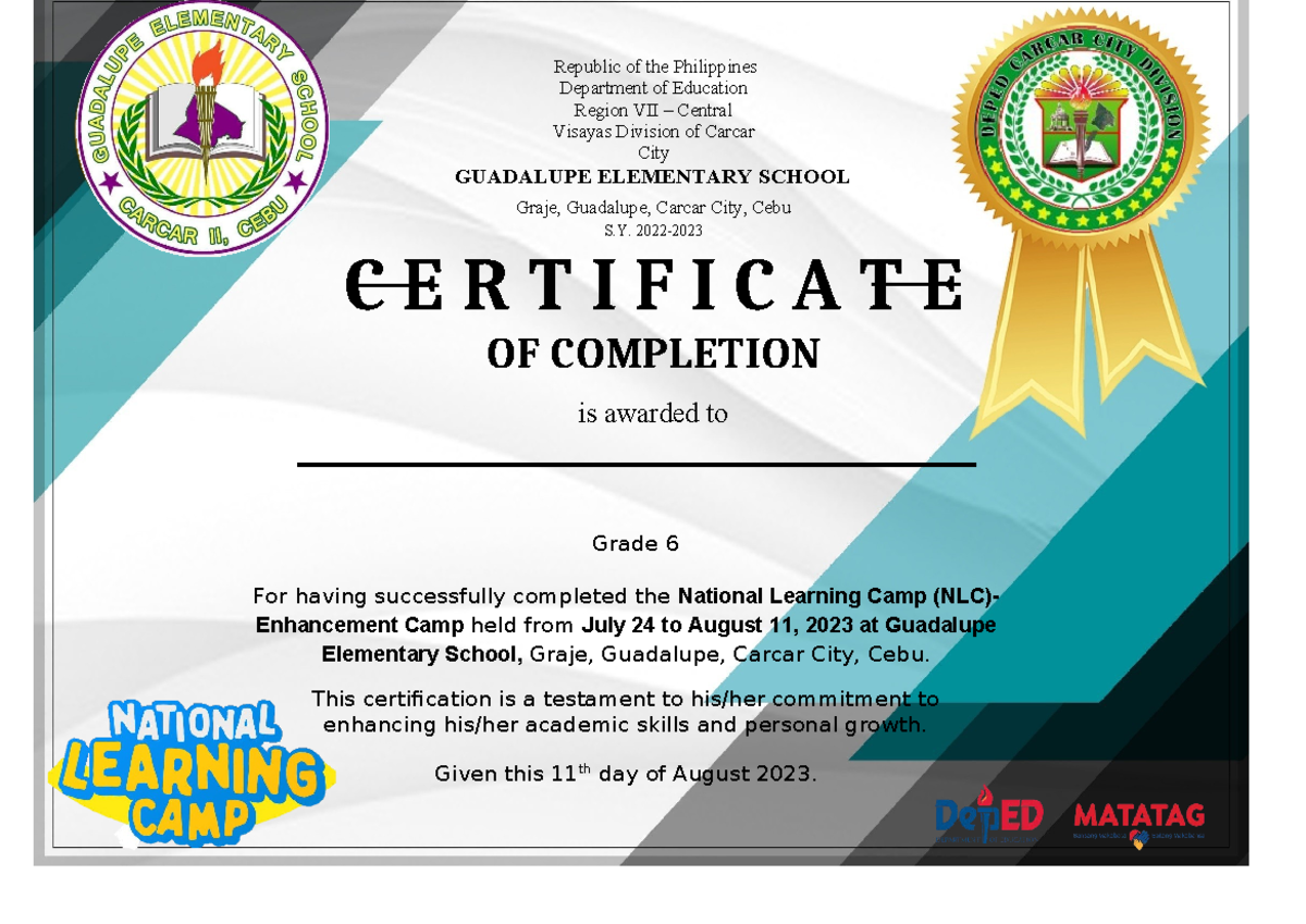 Copy of Copy of 1. NLC Certificate - Republic of the Philippines ...