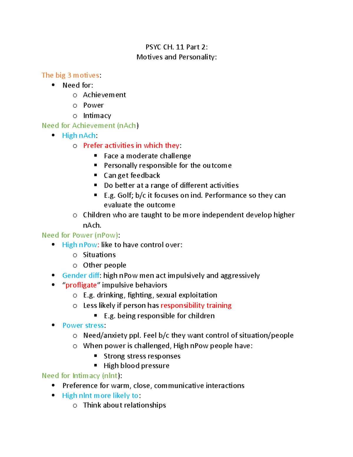 PSYC CH 11 pt 2 - Psychology of Personality with Dr. Baker - PSYC CH ...