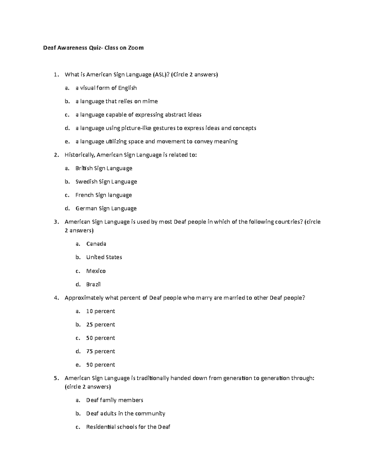 Deaf Awareness Quiz - ner is married with 2 kids, her 2nd oldest ...