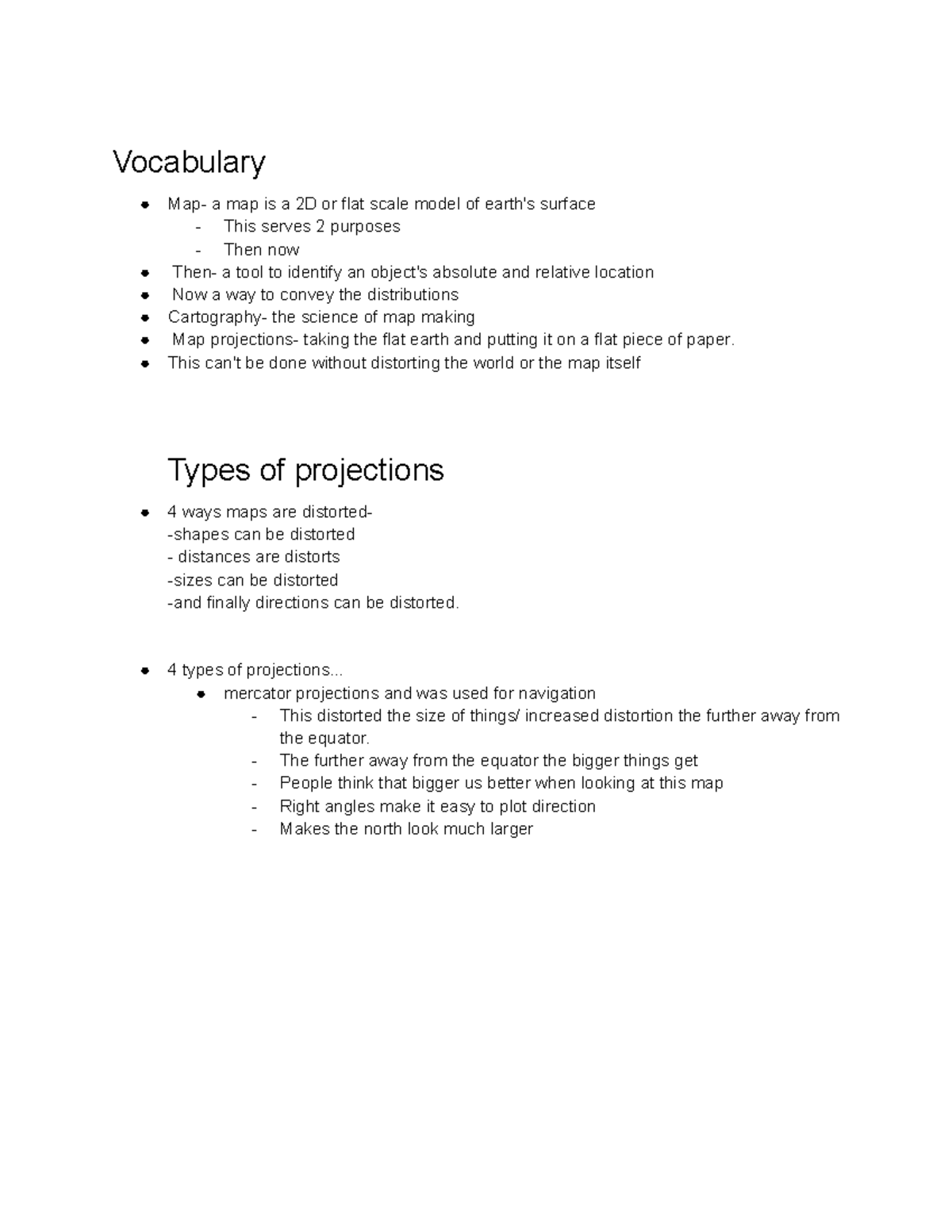 APHG uniy unit one into to maps - Vocabulary Map- a map is a 2D or flat ...