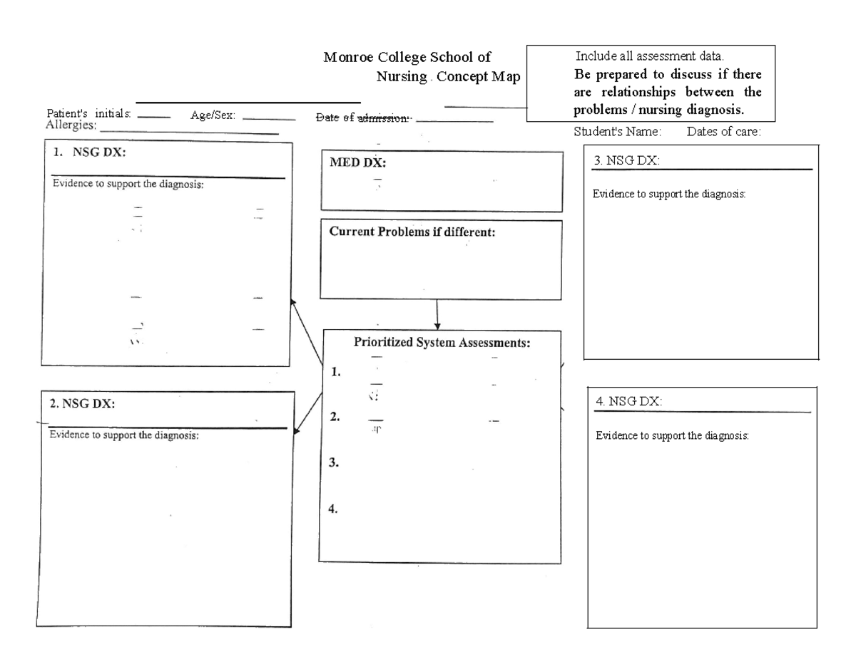 Concept Care Plan - Monroe College School of Nursing Concept Map ...