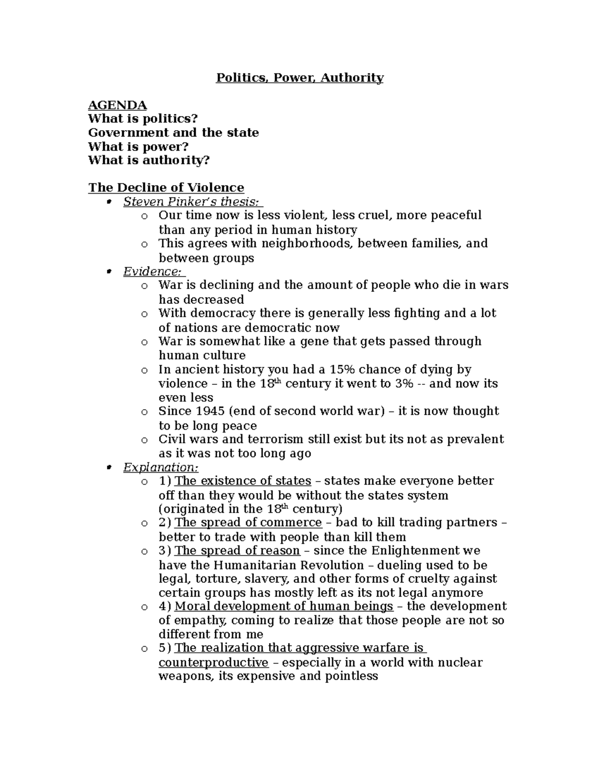 Politics, Power, Authroity copy - Politics, Power, Authority AGENDA ...