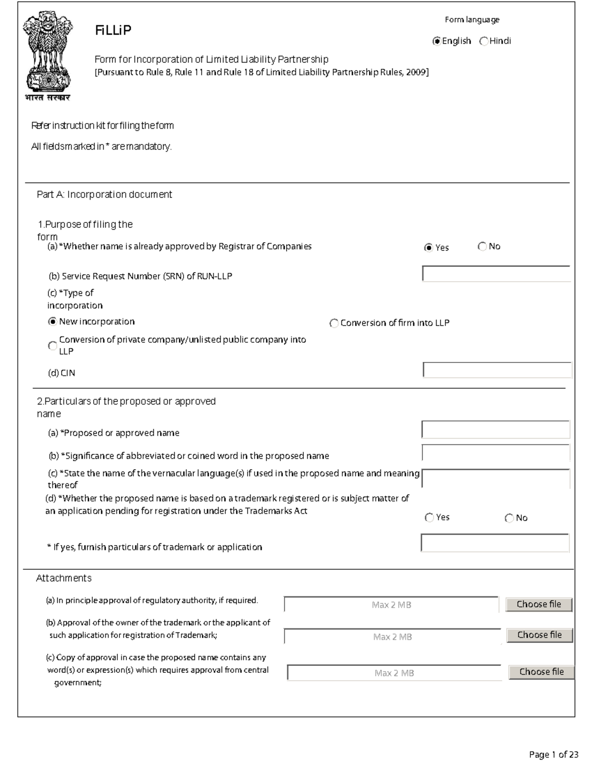 Fi LLi P - FiLLiP M27192651_SRN_FORM Form for Incorporation of Limited ...