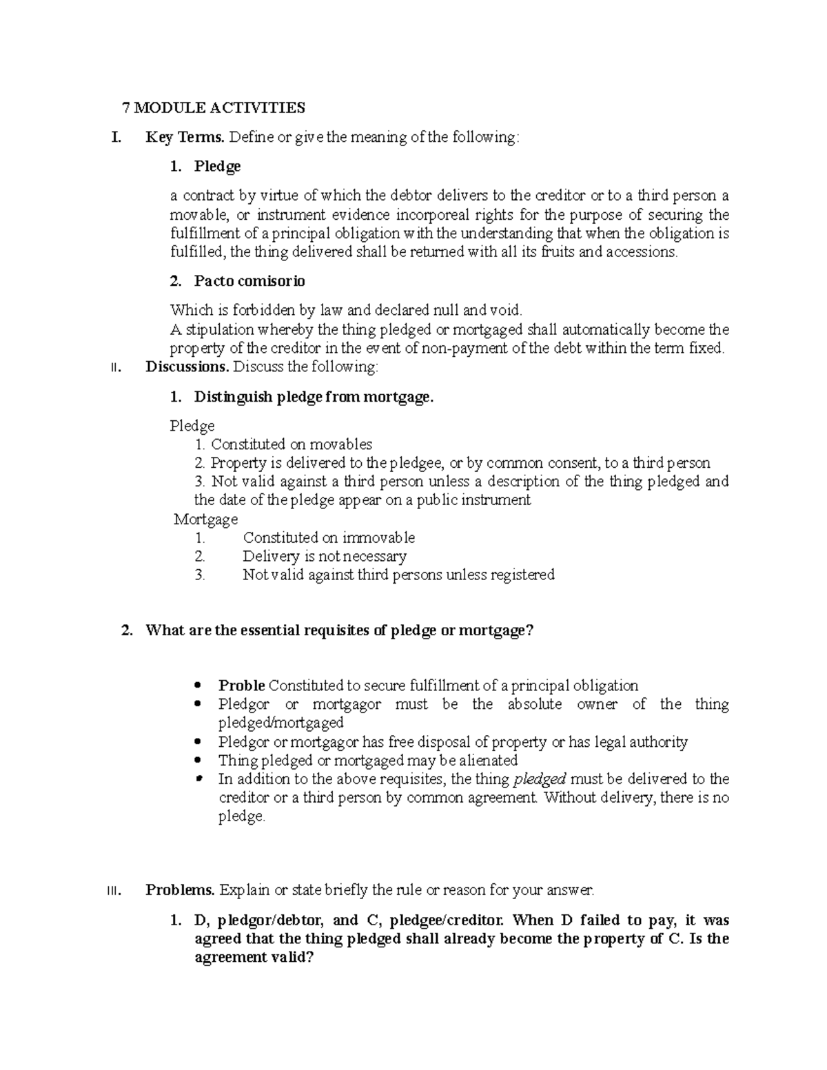 Module 7 Activities - Define or give the meaning of the following; - 7 ...