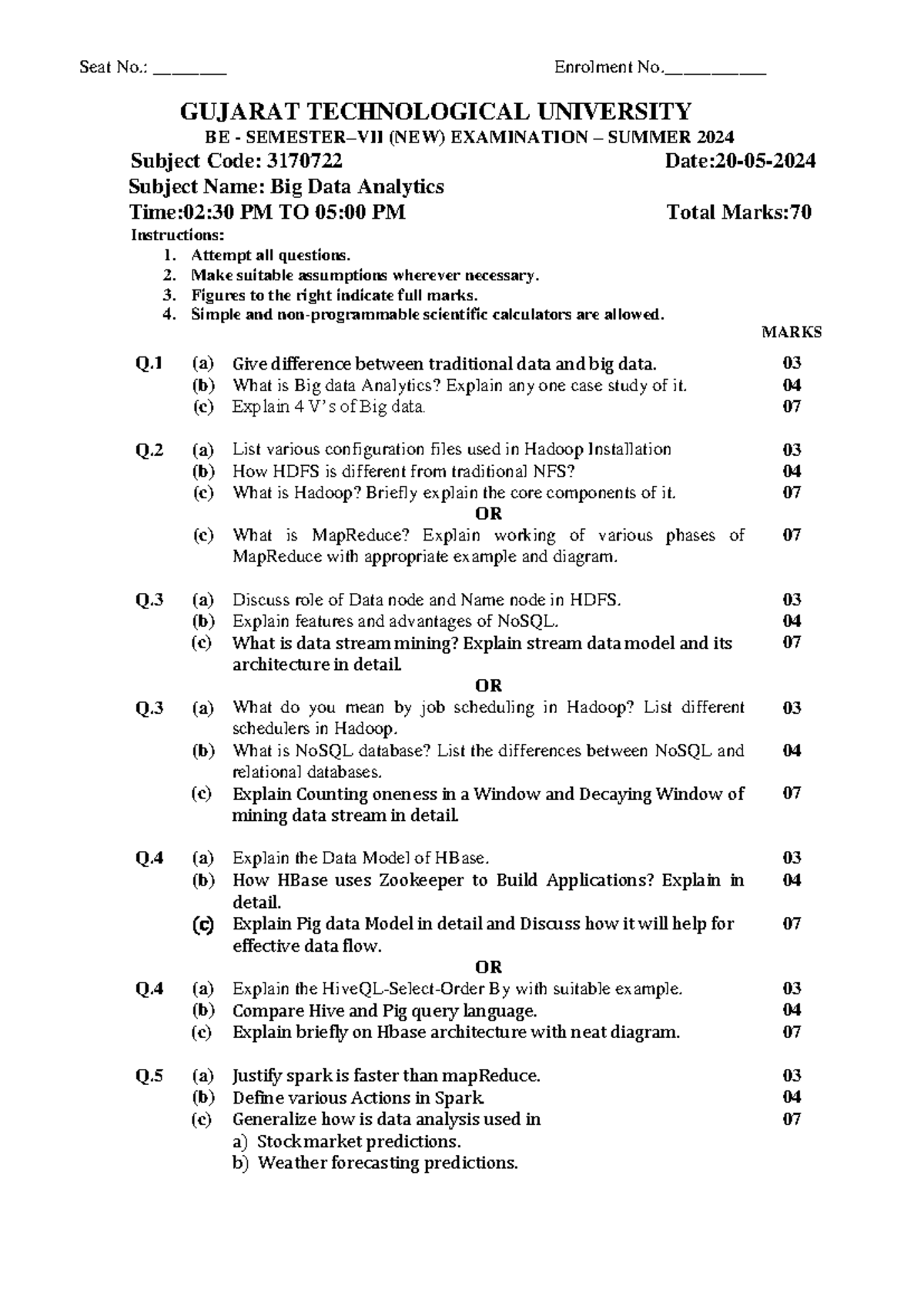 1 - paper - Seat No.: ________ Enrolment No.___________ GUJARAT ...