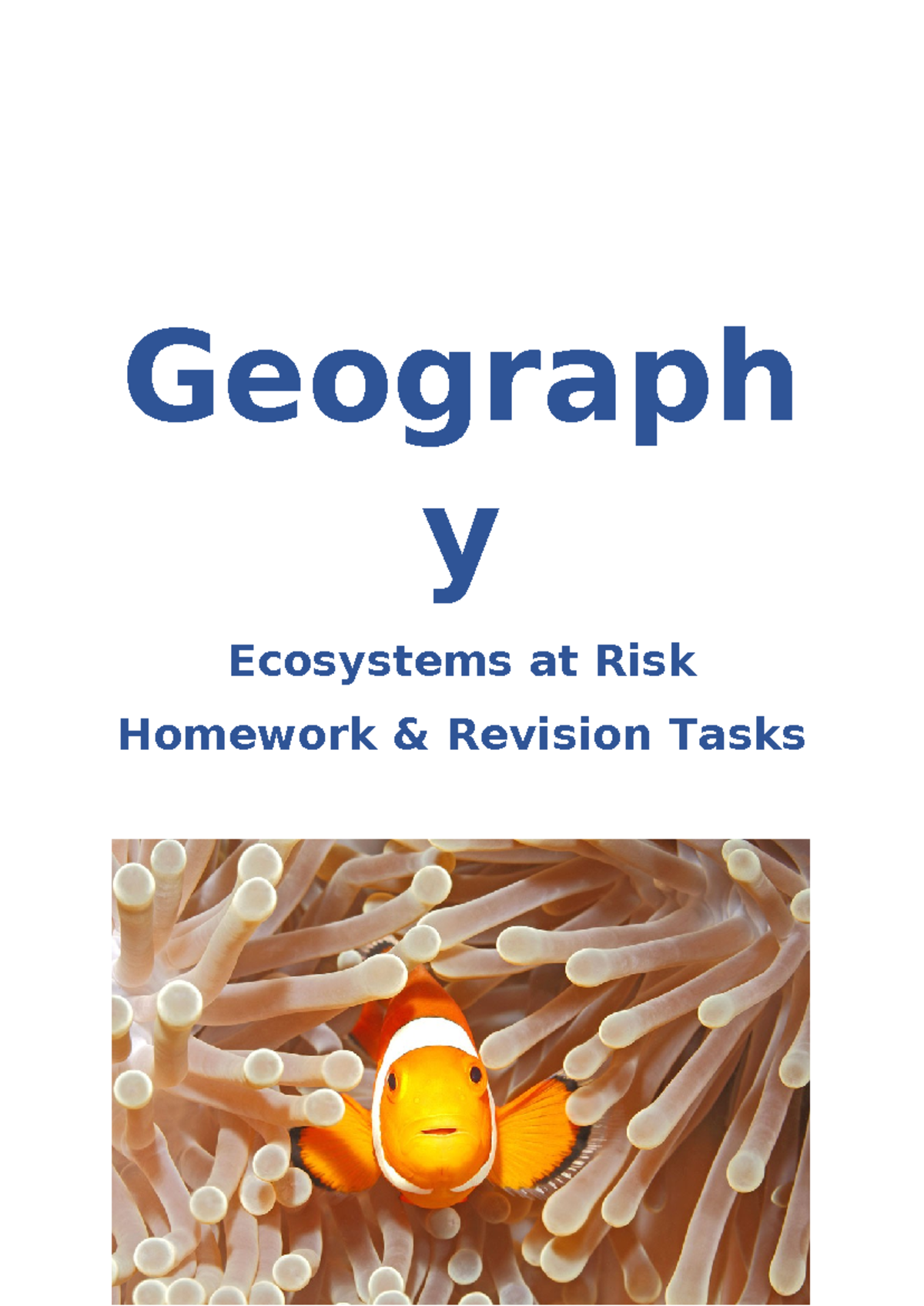 3. Ecosystems at Risk HSC Past questions with Guideline and feedback ...