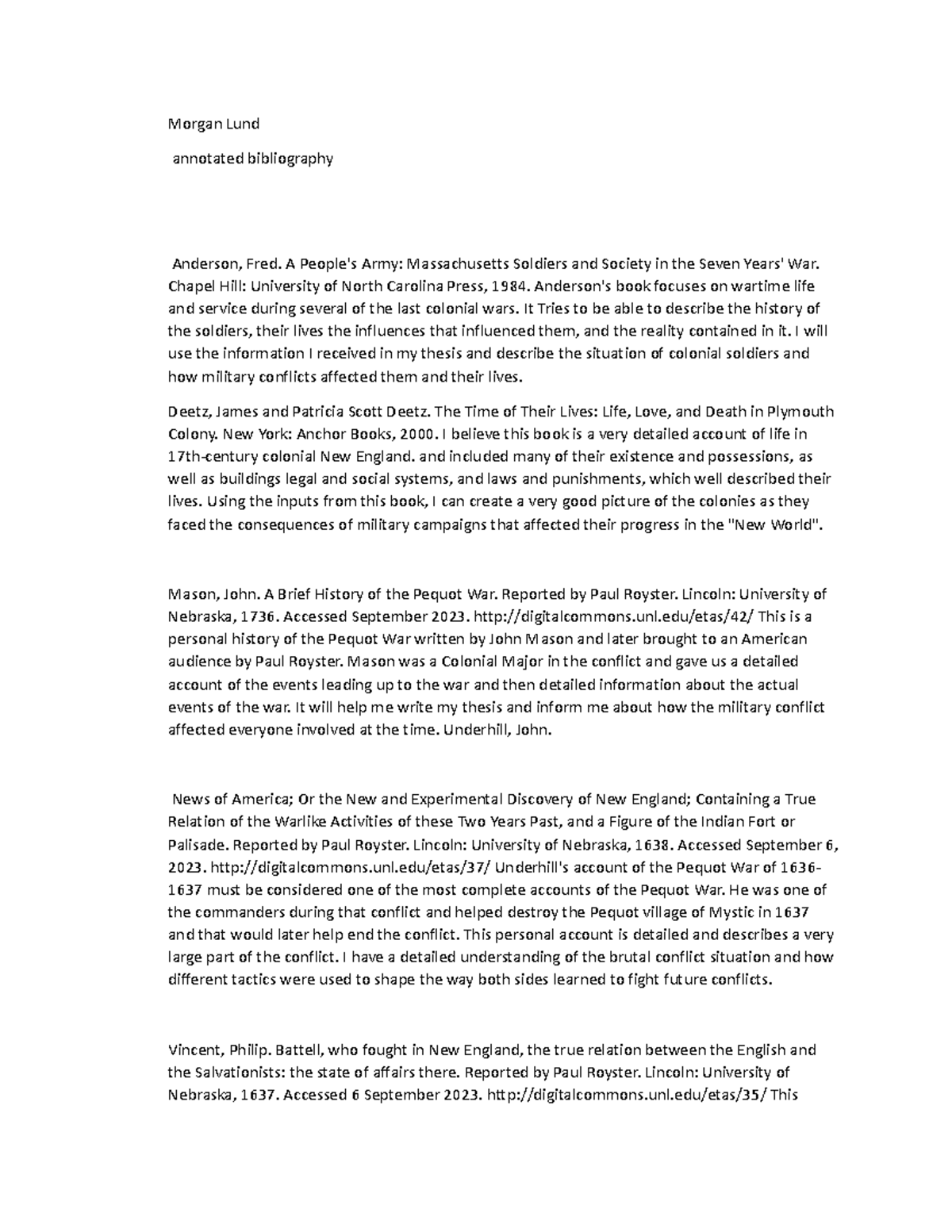 His 332 annotated bibliography - Morgan Lund annotated bibliography ...