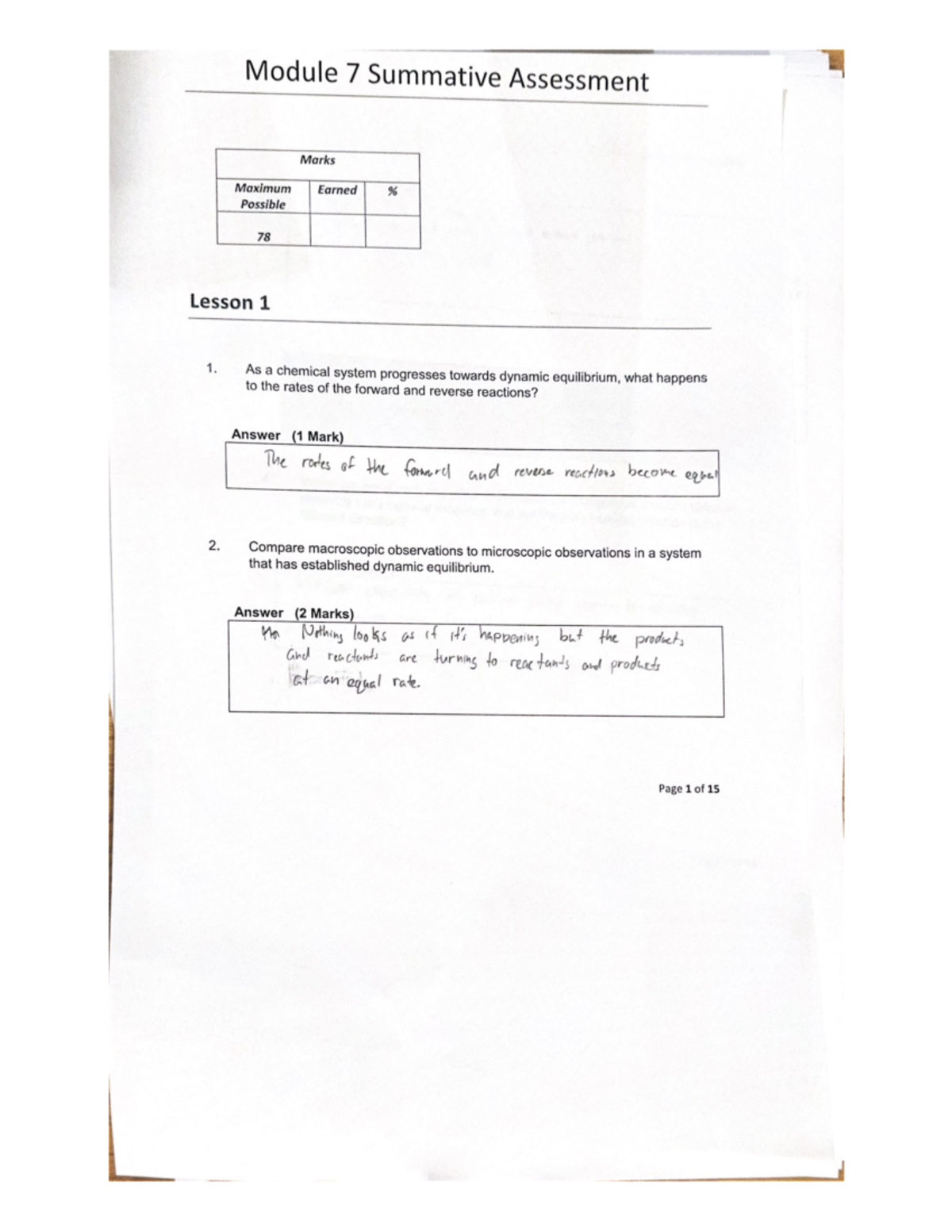 Chem 30 Module 7 Summative Assesment - Studocu