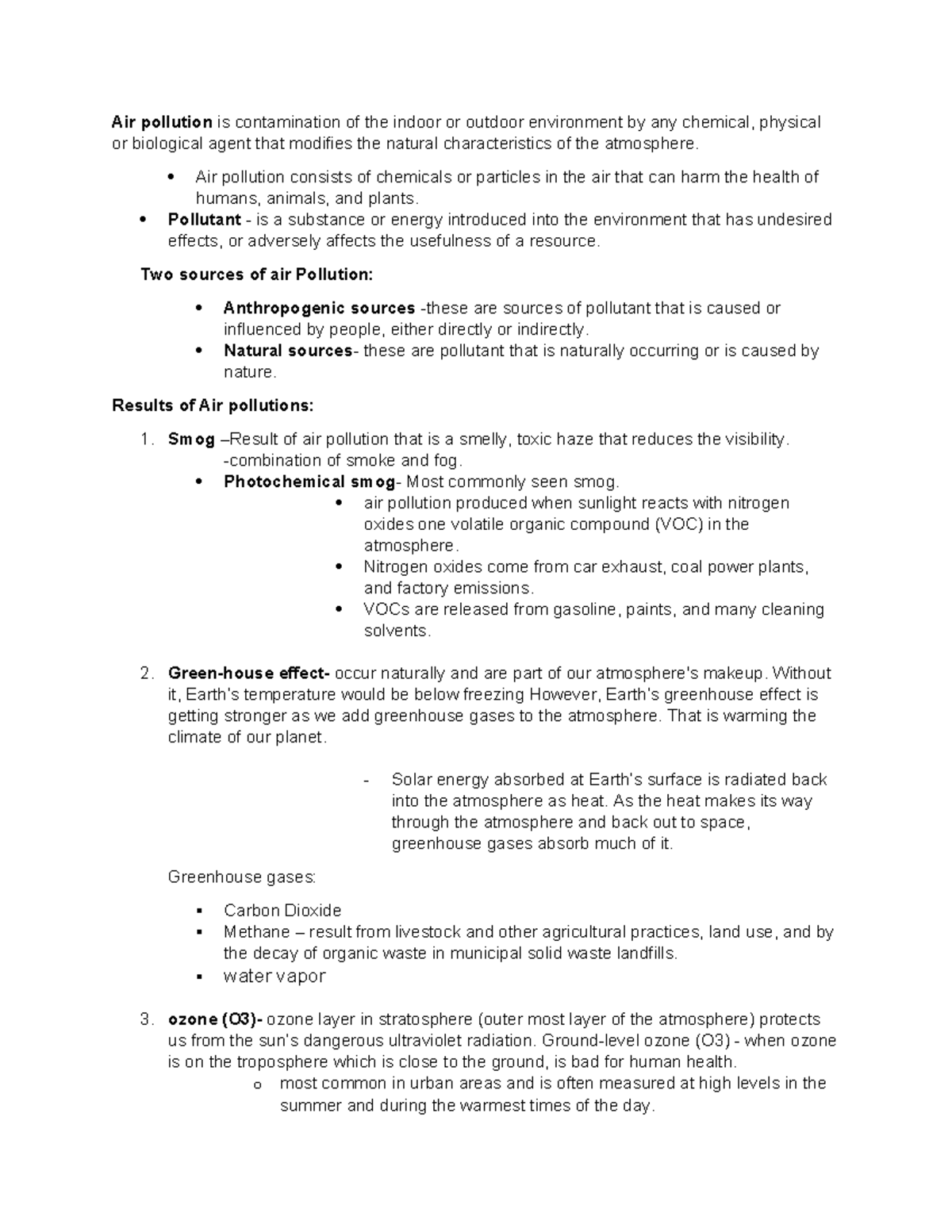 Air Pollution Written report - Air pollution is contamination of the ...