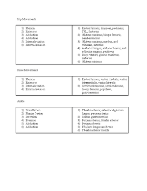 Untitled document (12) - Hip Movements Rectus femoris, iliopsoas ...