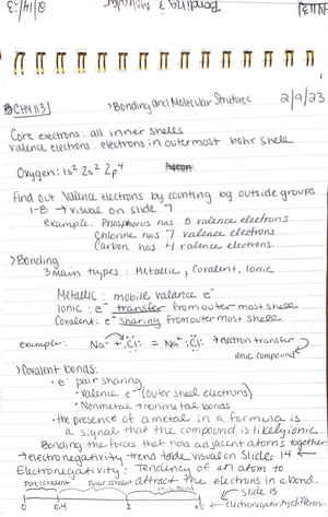 CHY 113 Lecture Notes - CHY 113 - Studocu