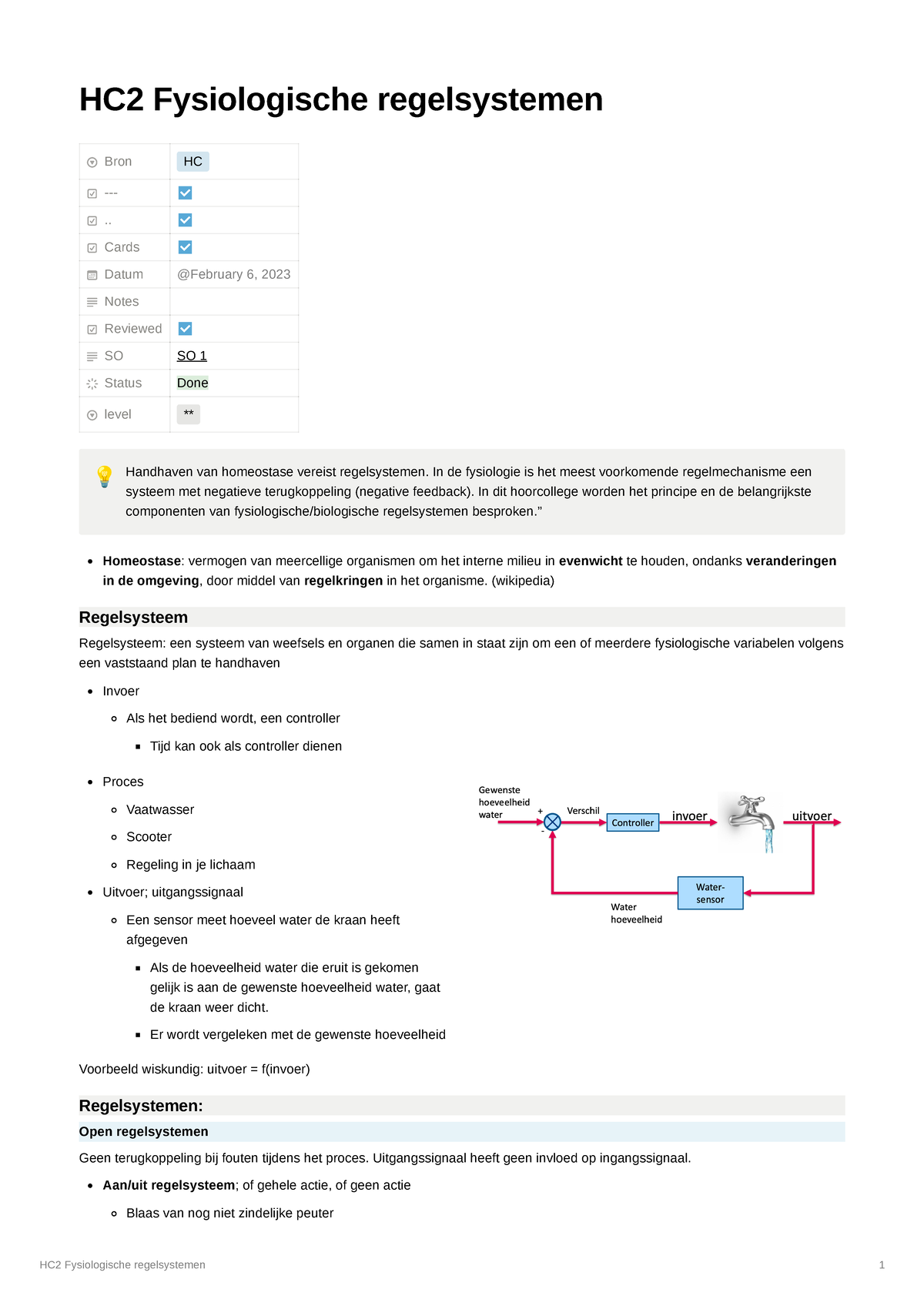 HC2 Fysiologische regelsystemen - . Cards Datum Notes Reviewed SO SO 1 ...