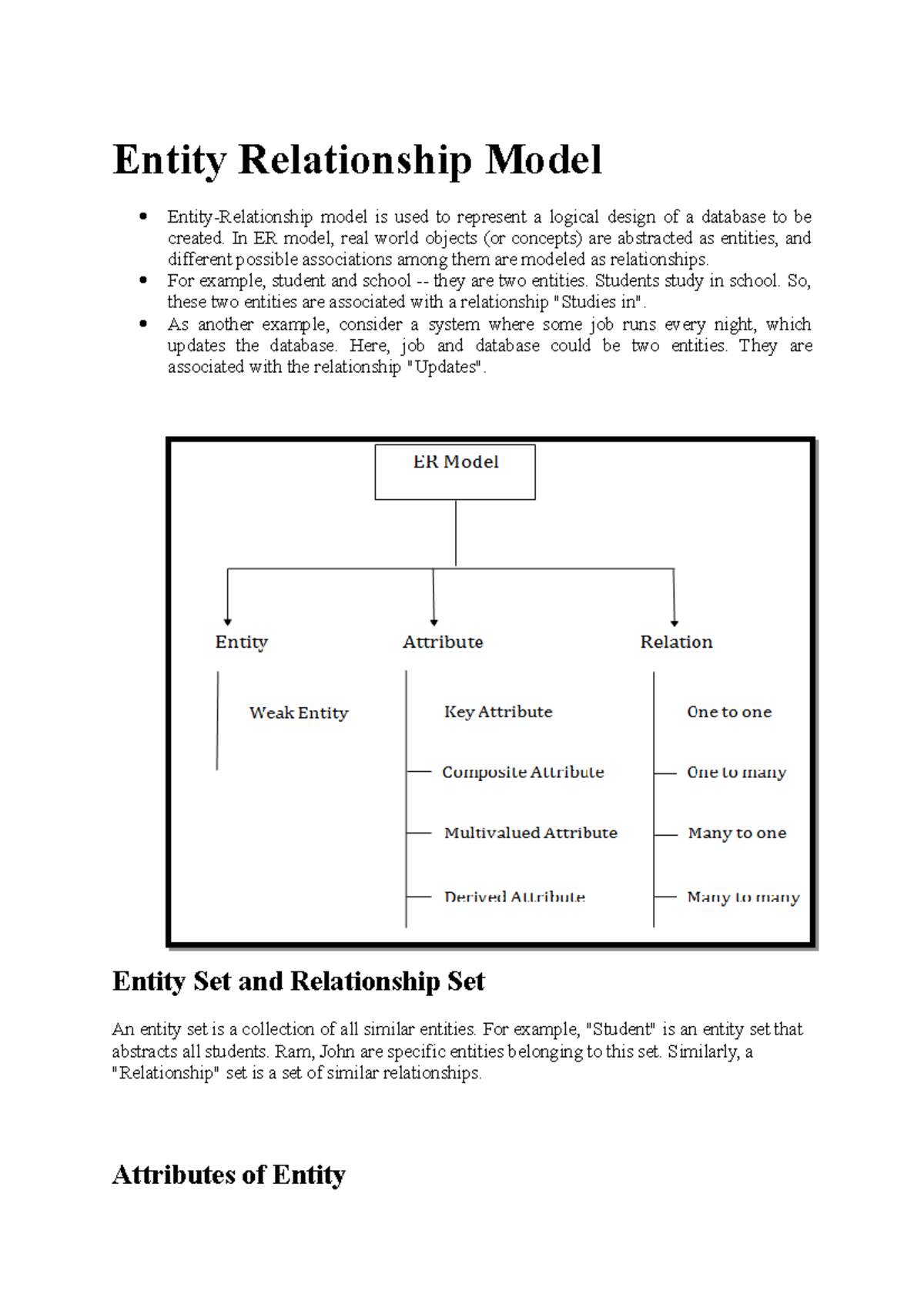 ER model-QC - A brief explanation - Entity Relationship Model Entity ...