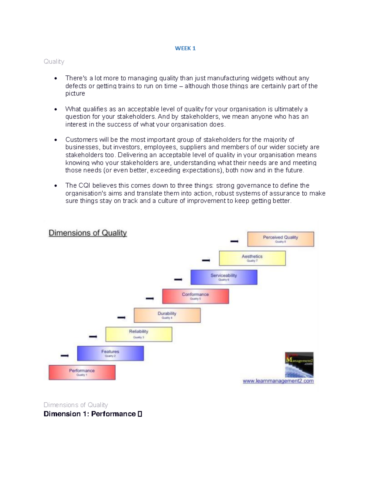 CB102 TQM - Ndjdiejeje - WEEK 1 Quality • There's a lot more to ...