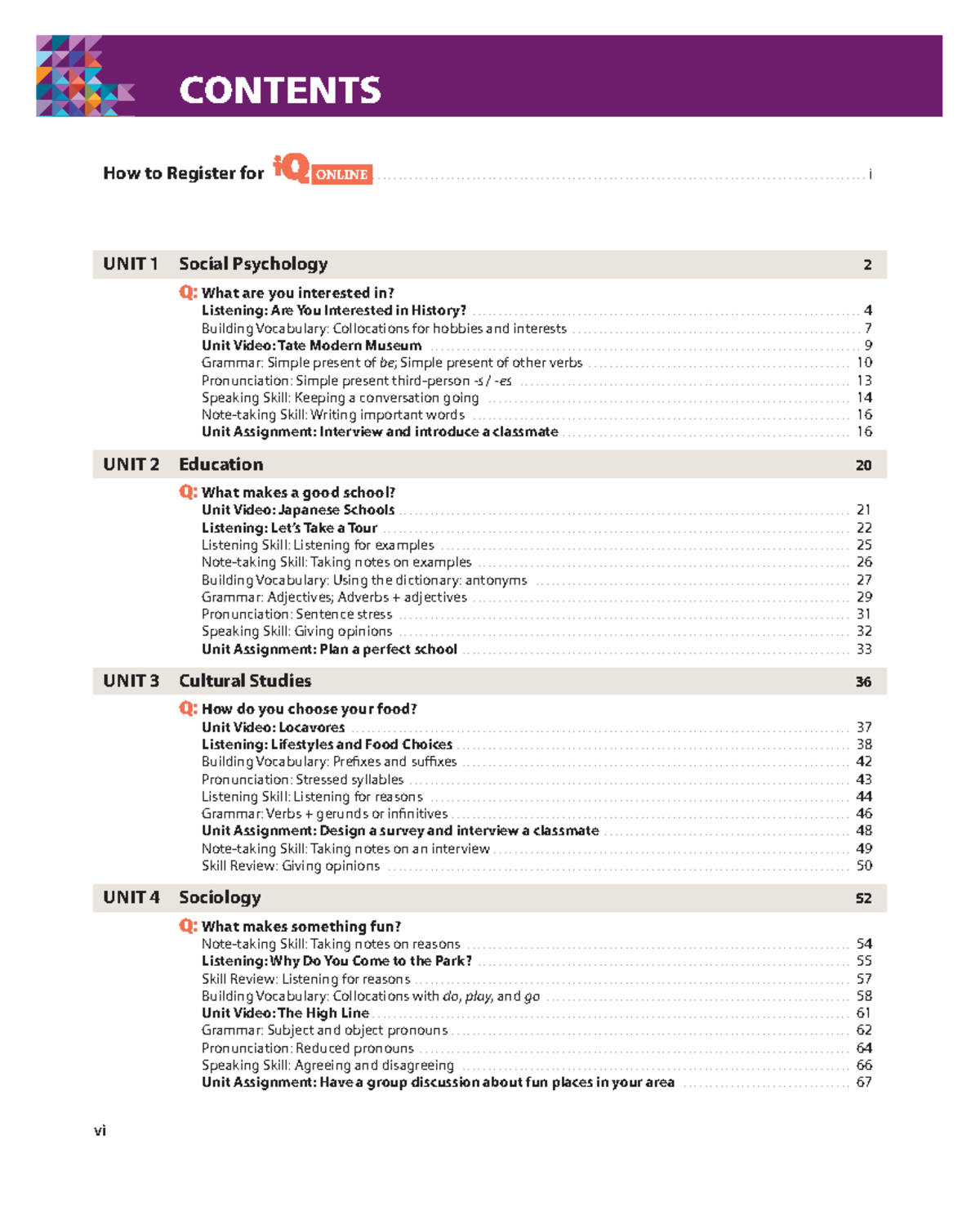Q2e ls0 toc - nknkn - CONTENTS UNIT 1 Social Psychology How to Register ...