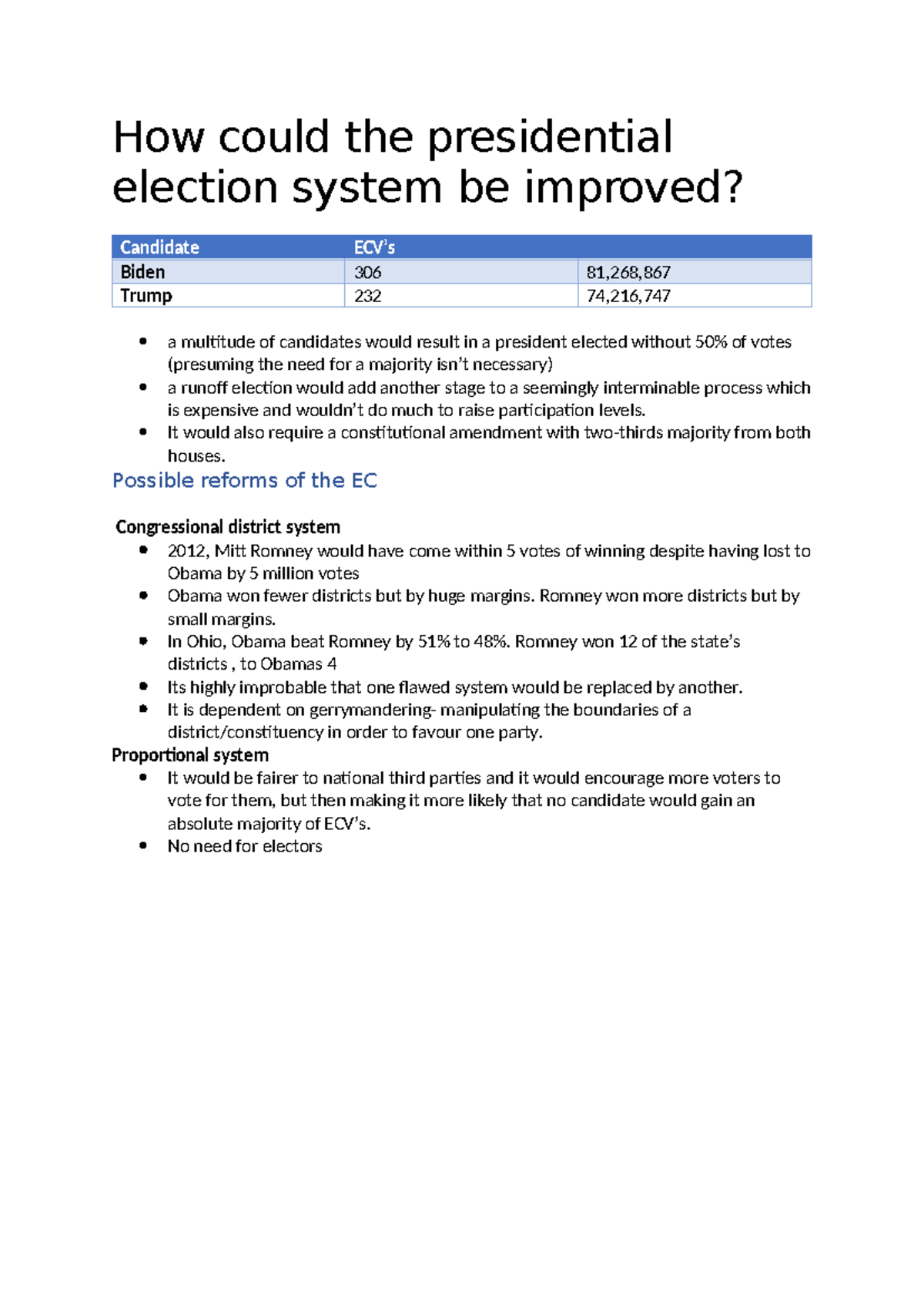 How could the presidential election system be improved - How could the ...