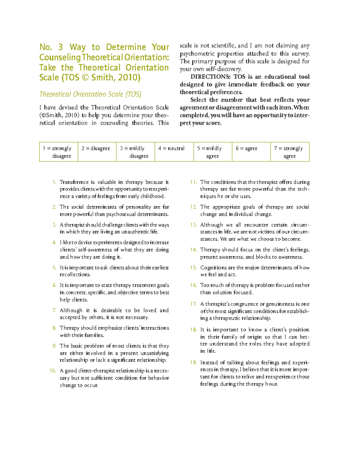 Theoretical Orientation Scale Online 0 - No. 3 Way to Determine Your ...