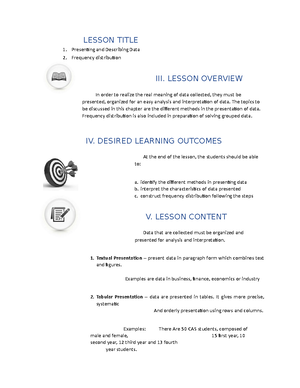 Statistics. Module 3 - Measures of Relative Position In addition to ...