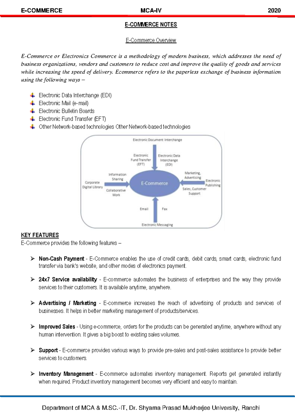 E- Commerce Busines Model - E-COMMERCE NOTES E-Commerce Overview E ...