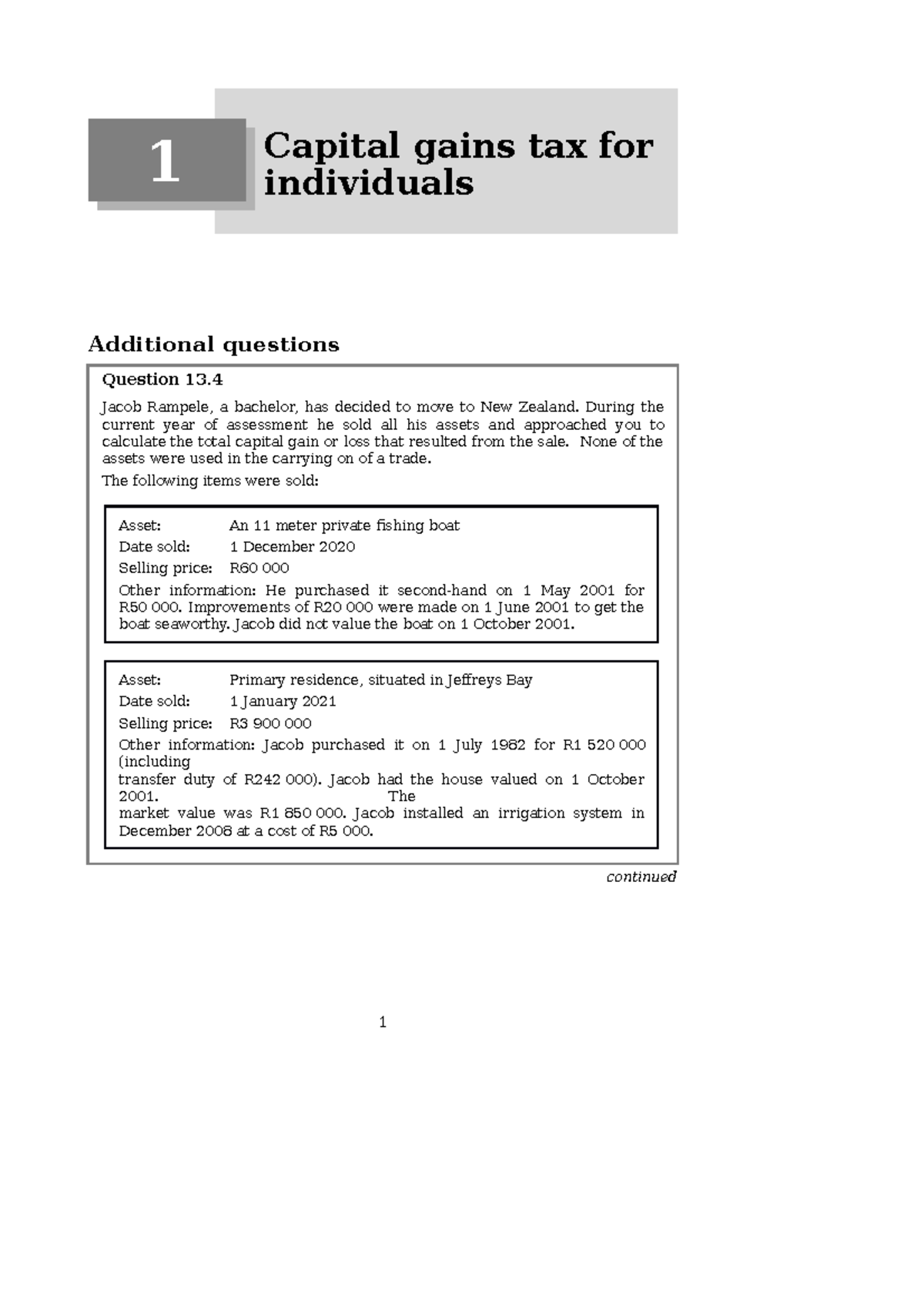 13Chap 13 NP Capital gains tax additional questions 2021 - Capital ...