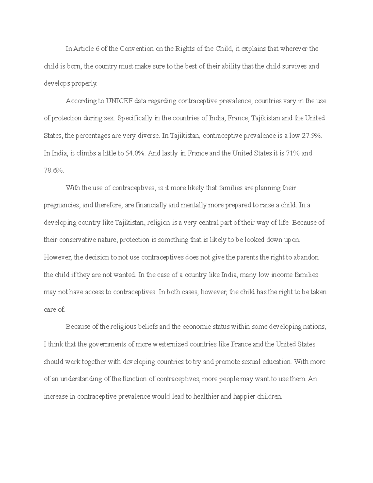Paper Four- Developmental Psych - In Article 6 of the Convention on the ...
