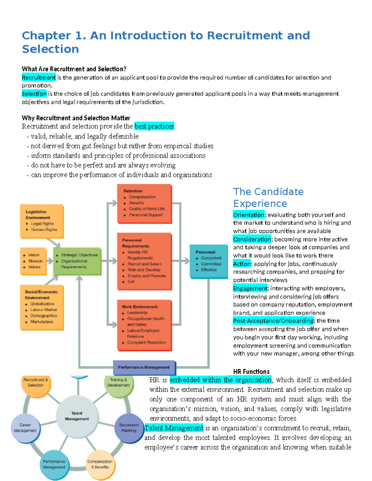 Midterm preparation - Chapter 1. An Introduction to Recruitment and ...