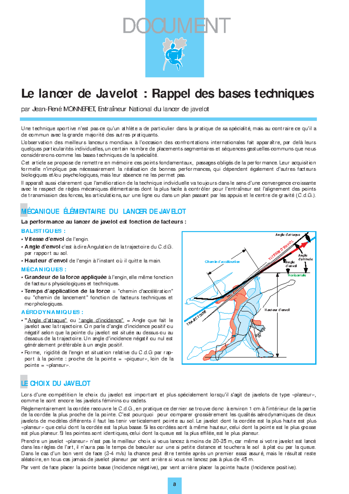 Javelot - Rappels bases techniques Monneret - Le lancer de Javelot ...