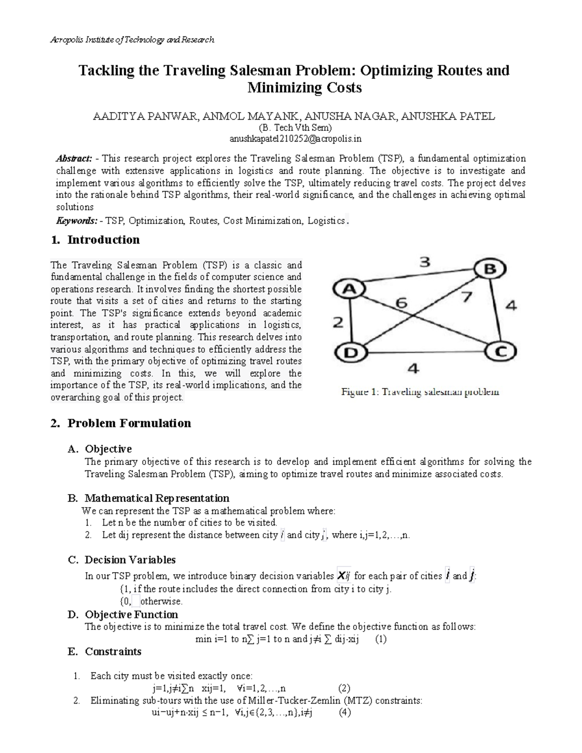 Research paper of TSP - Tackling the Traveling Salesman Problem ...