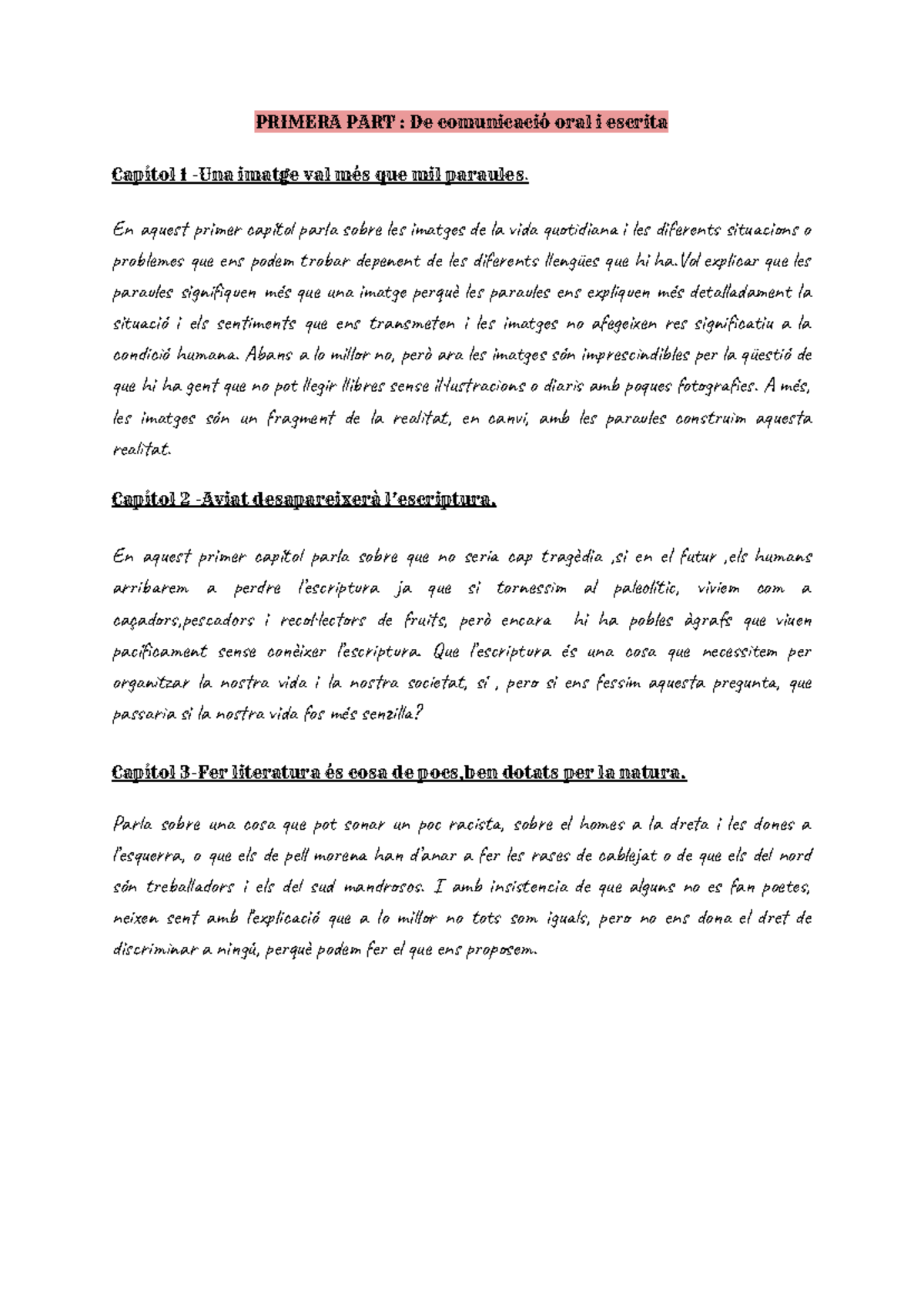 J.Tuson Resums llibre - PRIMERA PART : De comunicació oral i escrita ...