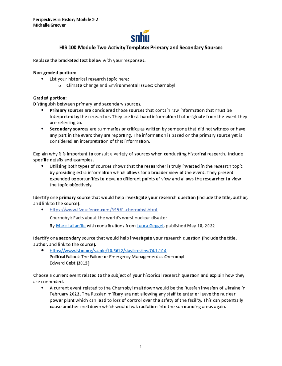 HIS 100 Module 2-2 Activity Sources Template - Perspectives in History ...