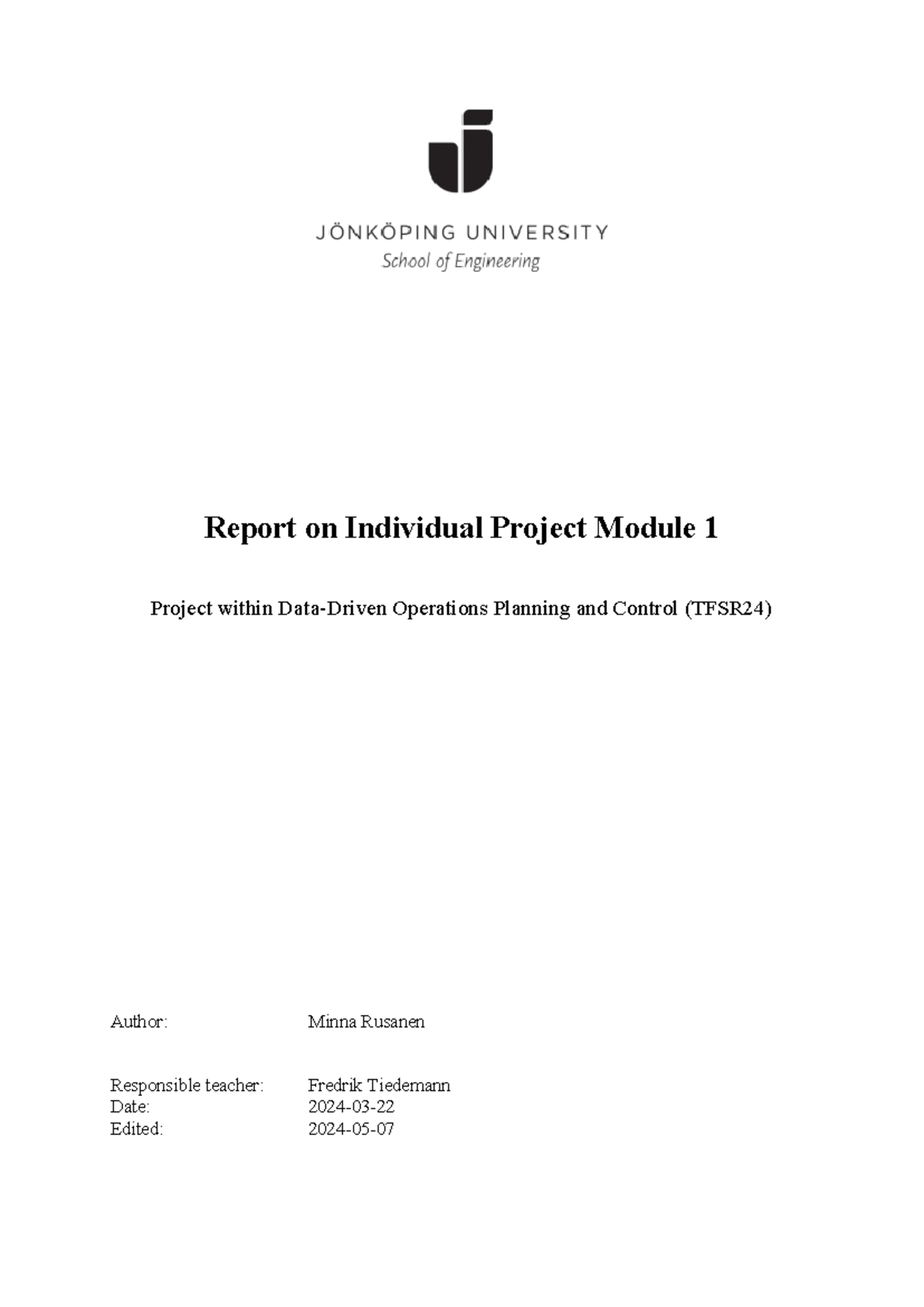 Project module 1 komp - Report on Individual Project Module 1 Project ...
