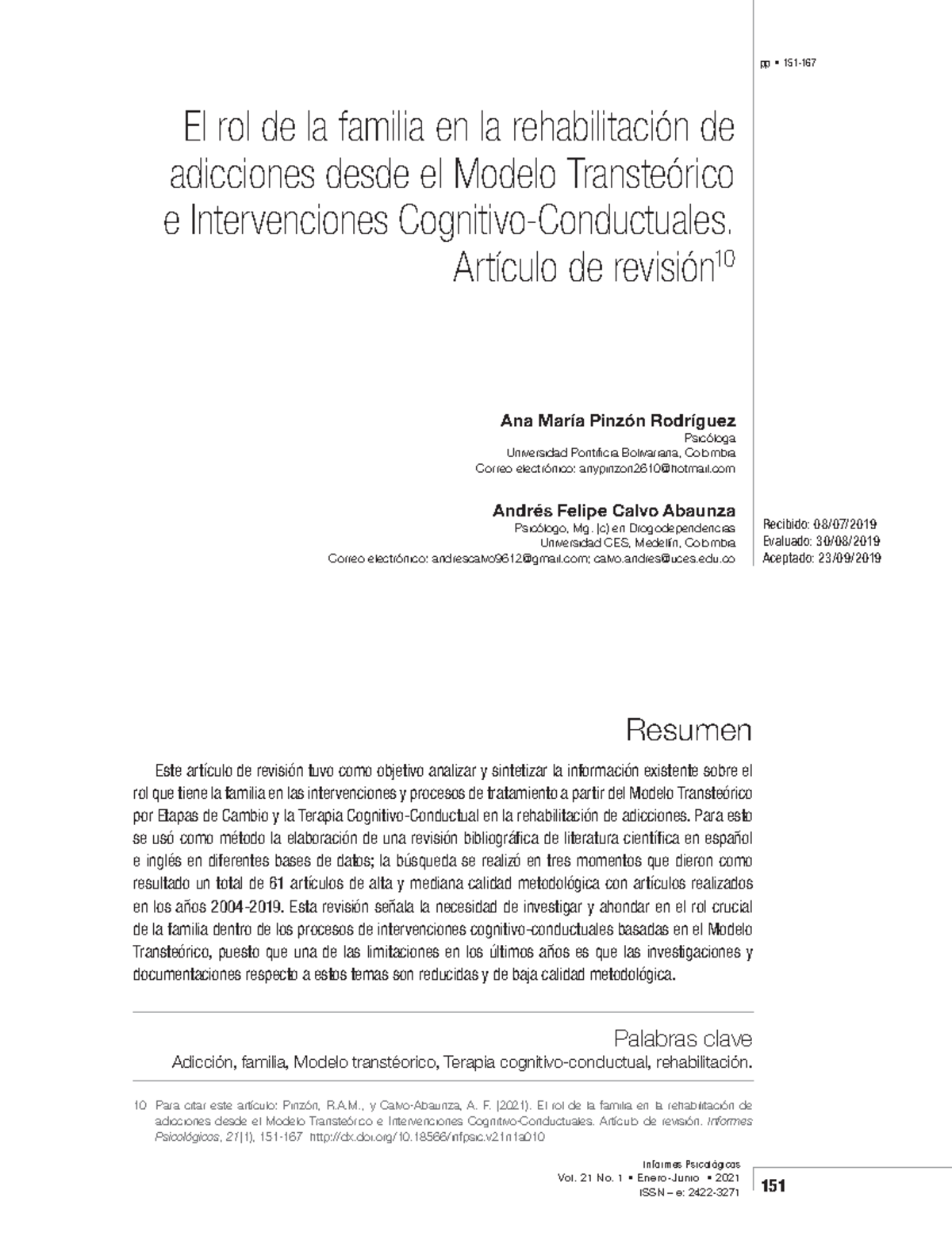 El rol de la familia en la rehabilitacion de adicc - ####### 151 ...