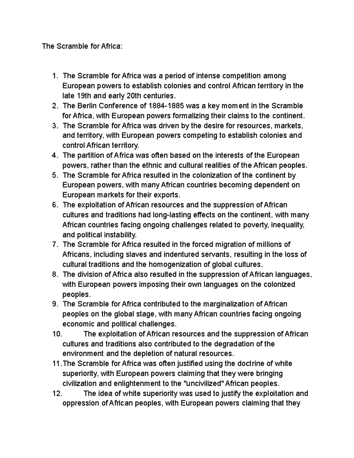 The Scramble for Africa - The Scramble for Africa: The Scramble for ...