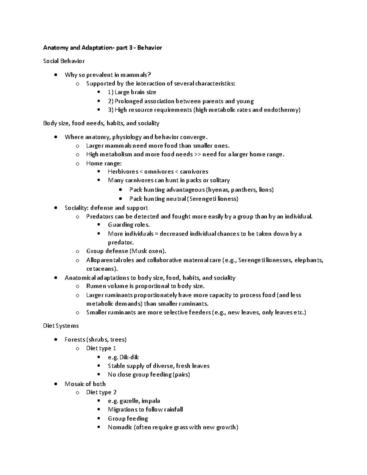 Anatomy and Adaptation- part 3 - Behavior - Anatomy and Adaptation ...
