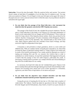 Rizal Accounts of his Exile, Trial and Death - RIZAL’S ACCOUNTS OF HIS ...