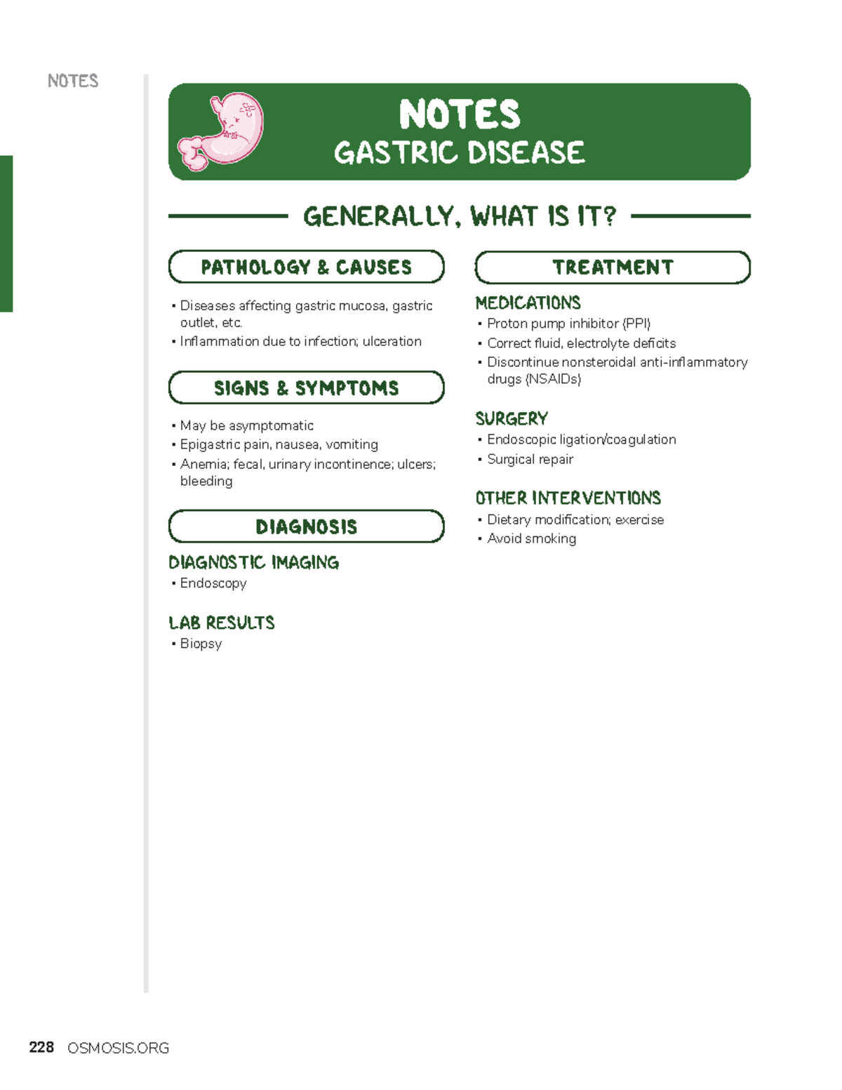 Gastric disease - NOTES Diseases affecting gastric mucosa, gastric ...