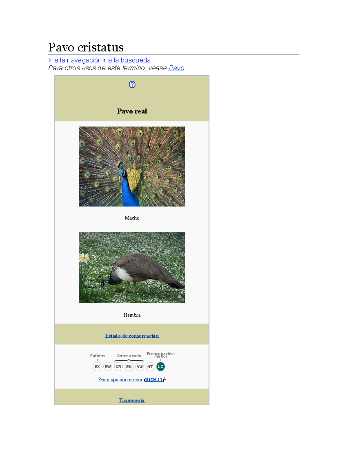 Pavo cristatus - Ayuda academica - Pavo cristatus Ir a la navegación Ir a la búsqueda Para otros ...