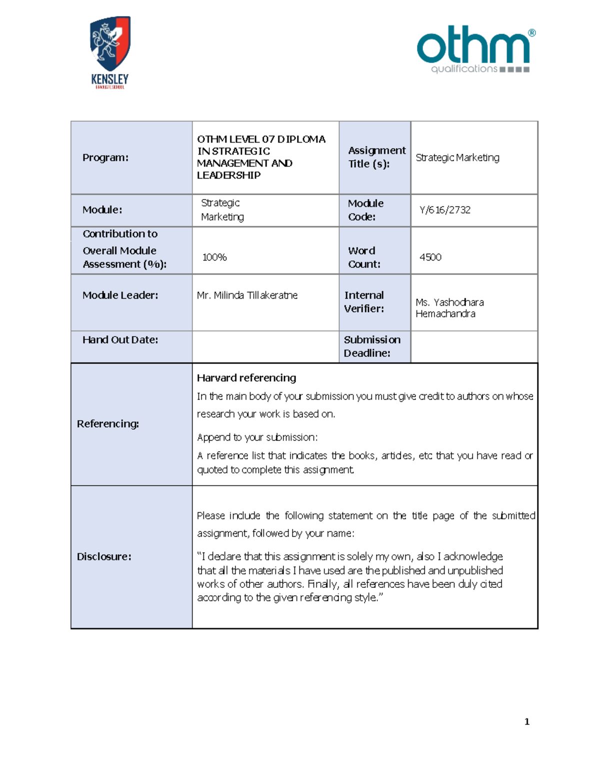 SM -Assignment -May 23 batch - Program: OTHM LEVEL 07 DIPLOMA IN STRATEGIC MANAGEMENT AND ...