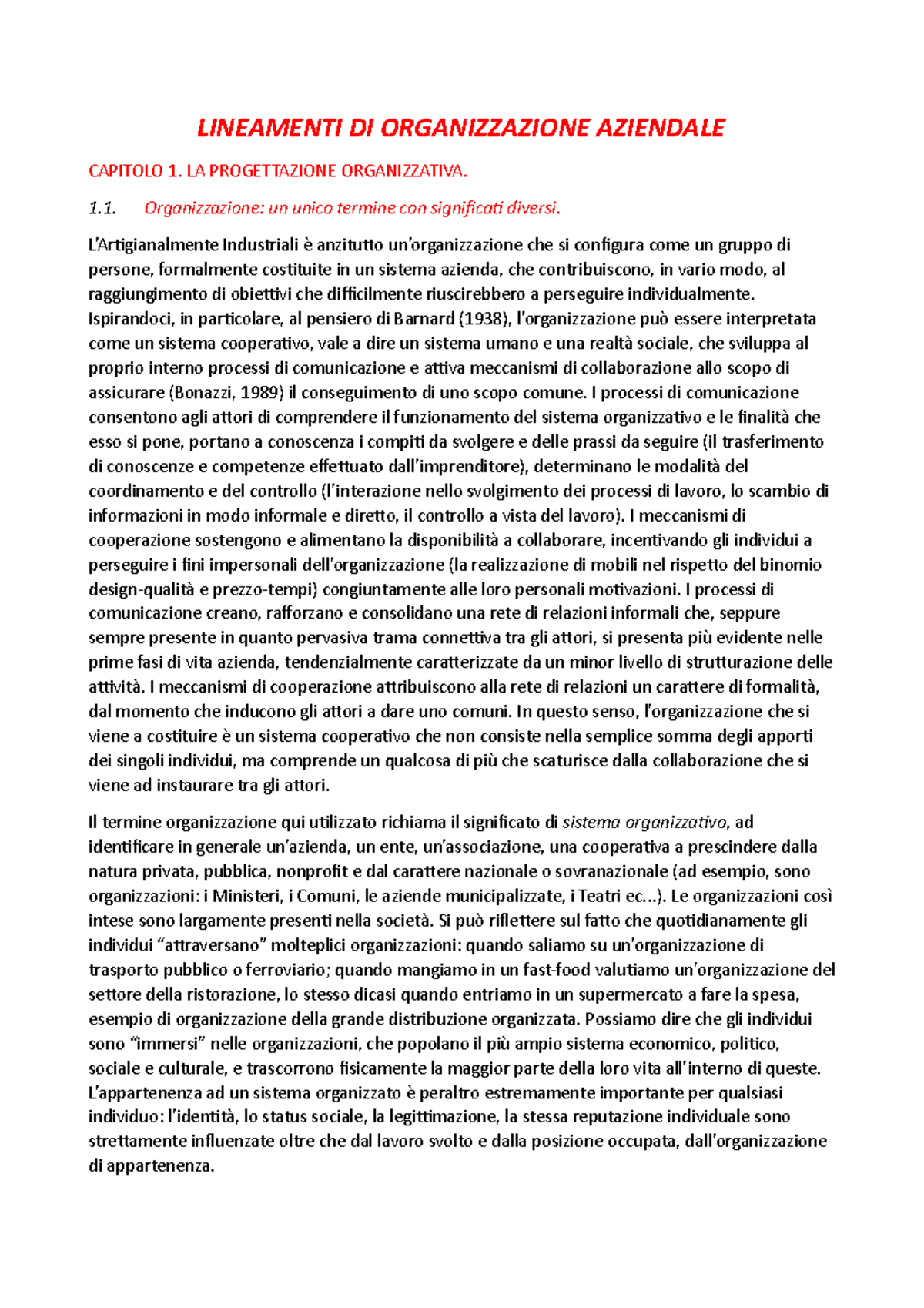 Lineamenti DI Organizzazione Aziendale - LINEAMENTI DI ORGANIZZAZIONE ...
