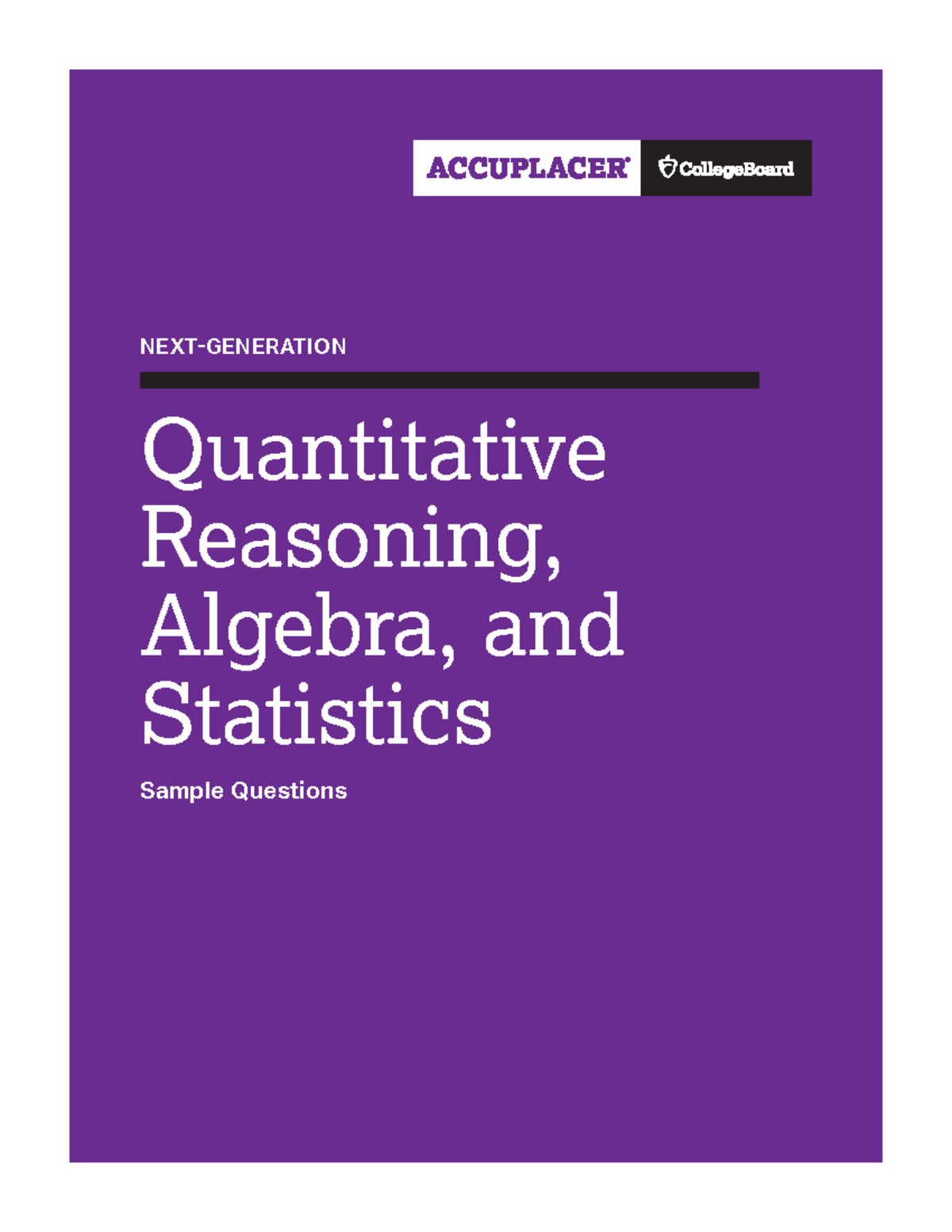Next generation sample questions quantitative reasoning - NEXT ...