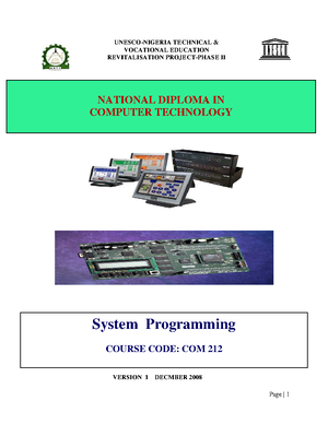 Com 126theory book pc upgrade maintenance - UNESCO-NIGERIA TECHNICAL & VOCATIONAL EDUCATION ...