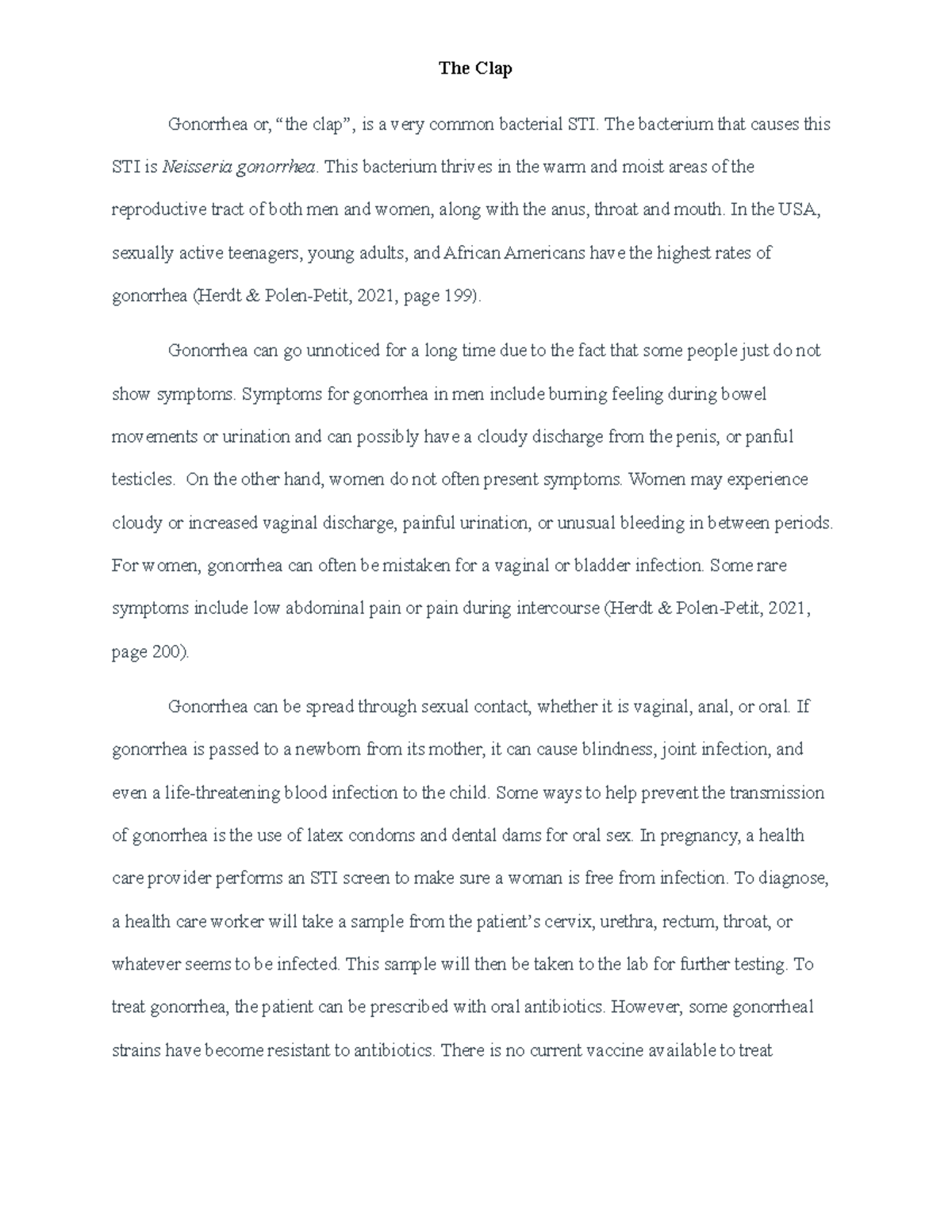 The Clap-M - Essay about gonorrhea - The Clap Gonorrhea or, “the clap ...