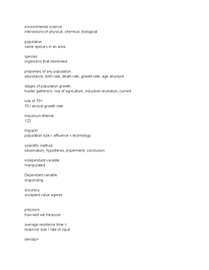 Human Population Guided Notes - People and Their Environments ...
