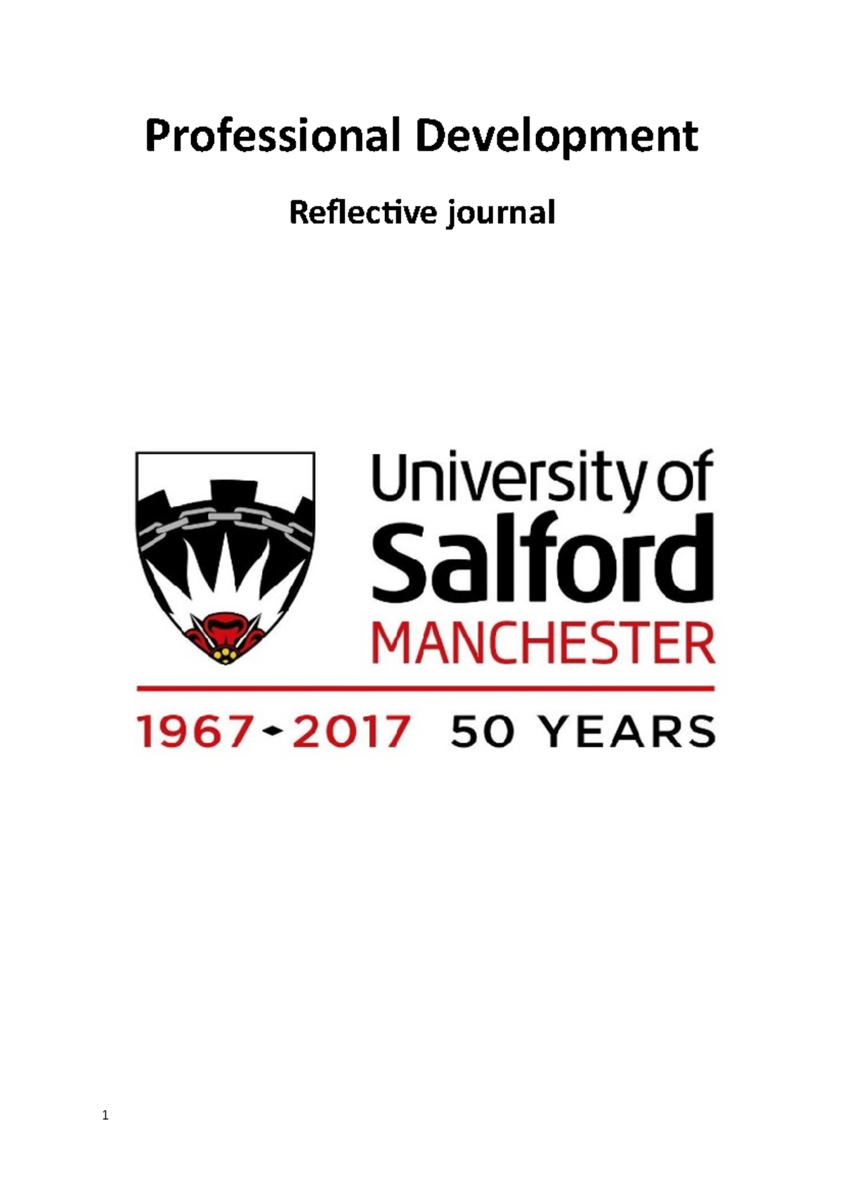 Reflective Journal SAL - Professional Development Reflective journal ...