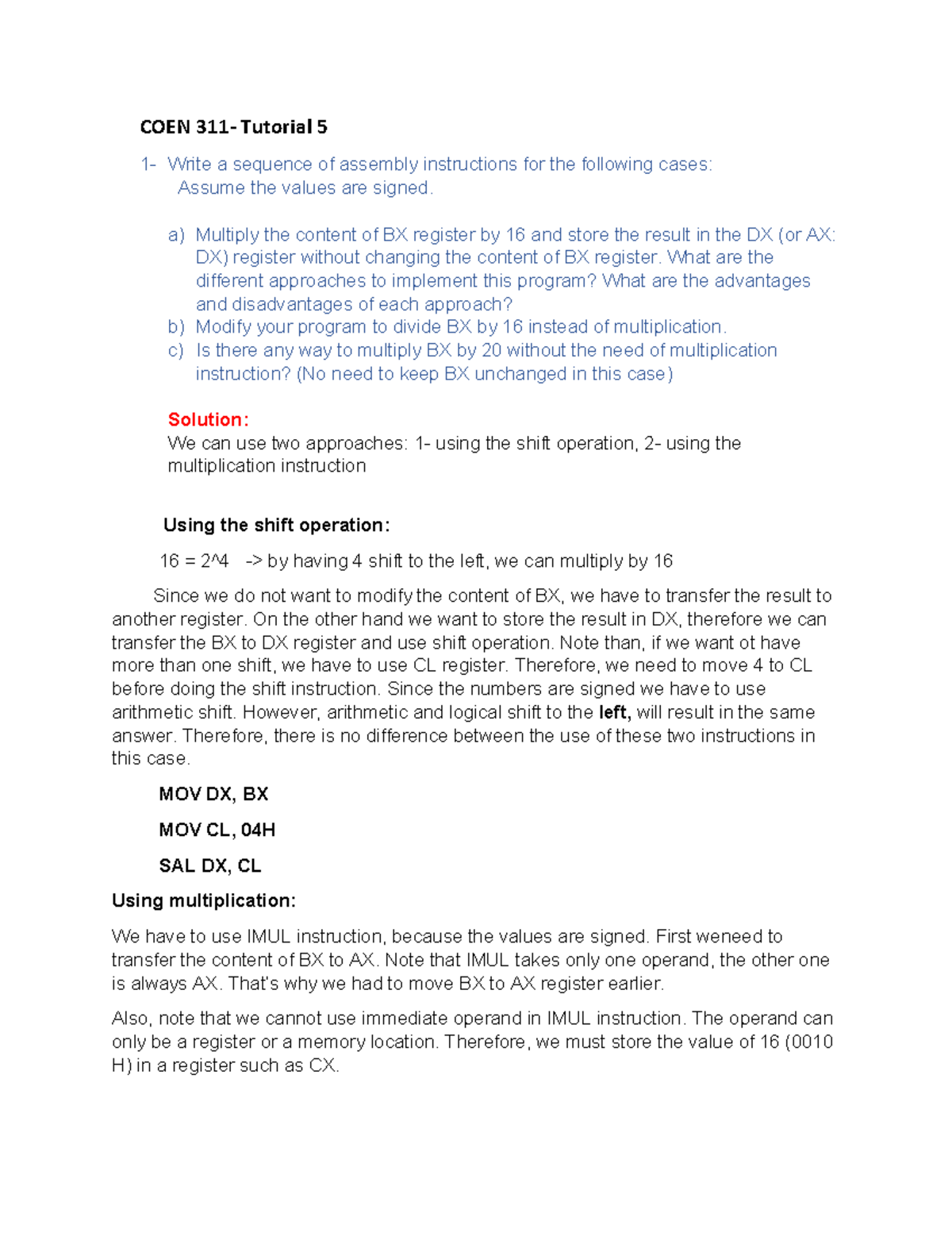 Tutorial 5 coen 311 Solution - COEN 311 - Concordia - Studocu