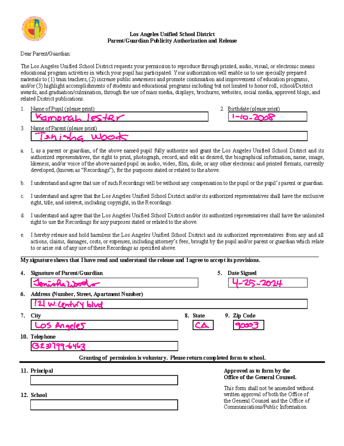 Kami Export - 2021%20Media%20Waiver%20English - Los Angeles Unified ...