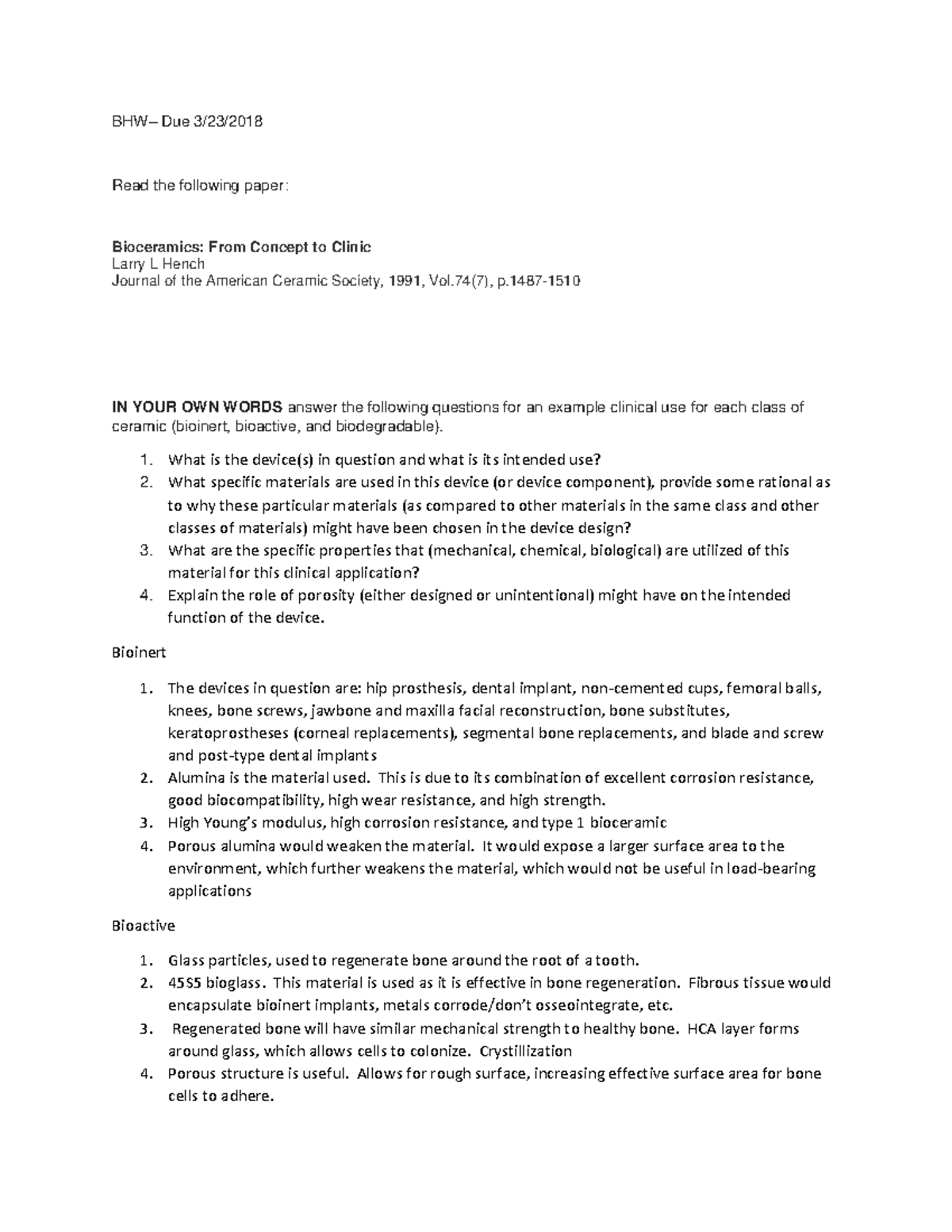 HW 6 Solutions - Homework 6 Answers, Professor: Dr. Taylor Ware ...