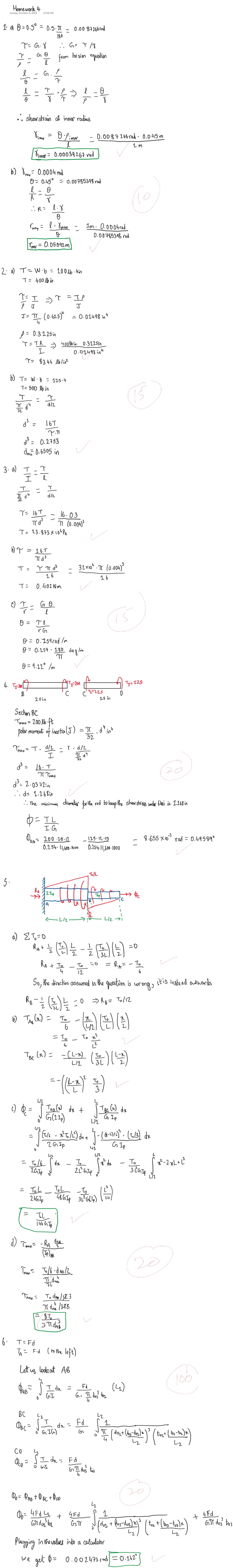 HW 4 - HW 4 - Homework 4 0 87 266100 , from ho sian equation : shourstrain at inter radias 1 m ...